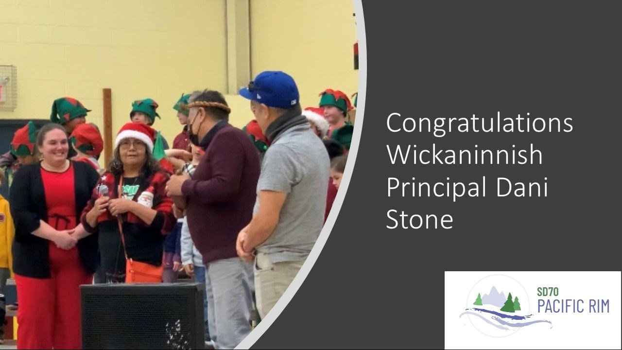 Congratulations Wickaninnish Principal Dani Stone